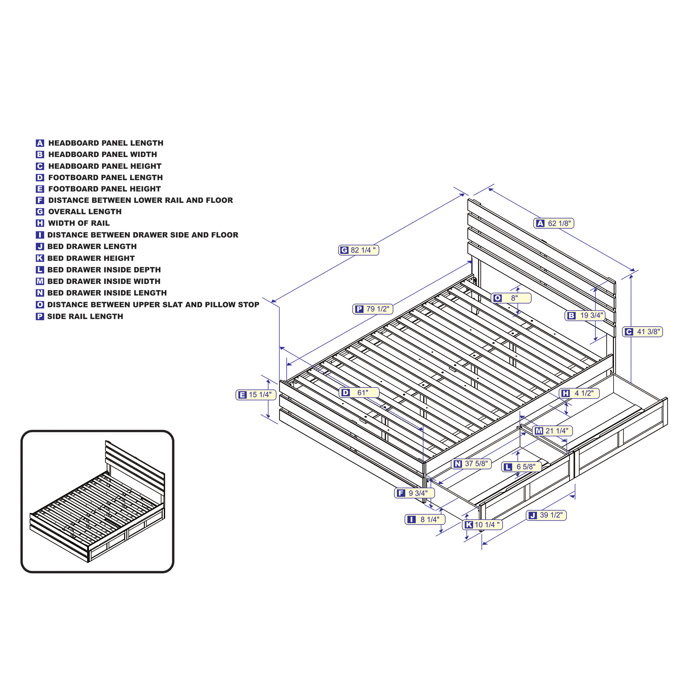 Lark Manor Aaliyah-Skye Solid Wood Storage Platform Bed | Wayfair